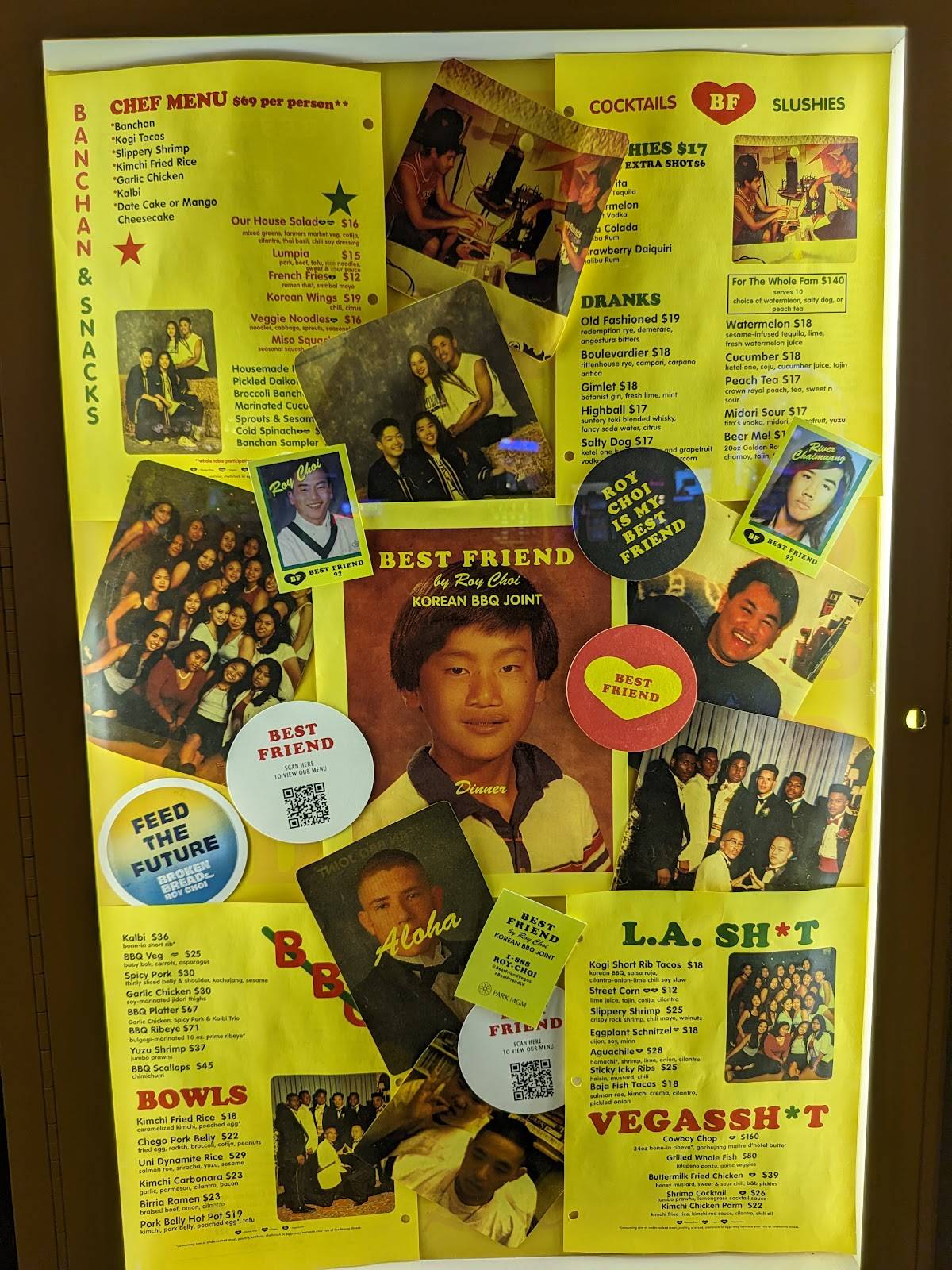 Menu at Best Friend restaurant, Las Vegas