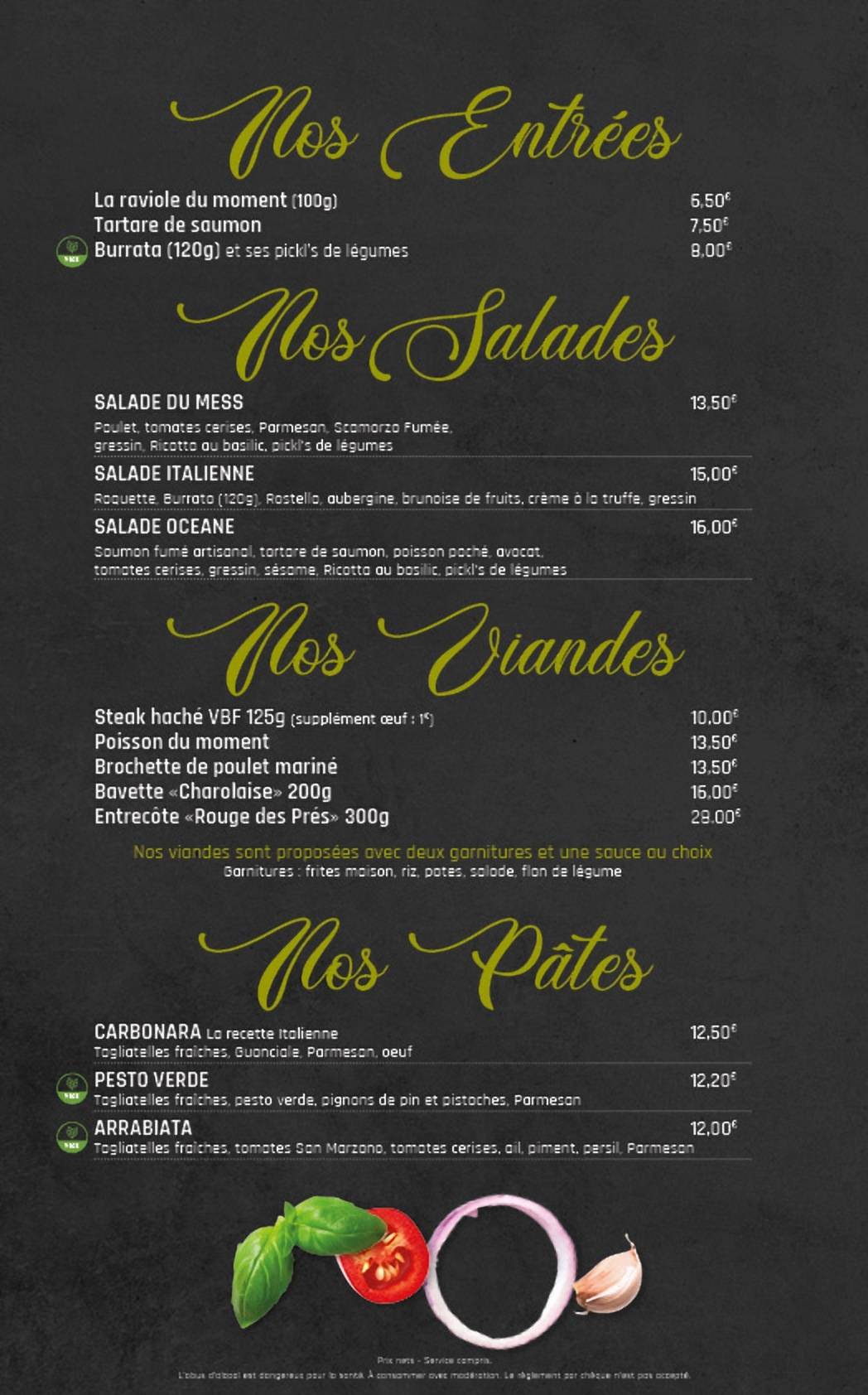 Menu au Le Mess - Restaurant Laval, Laval