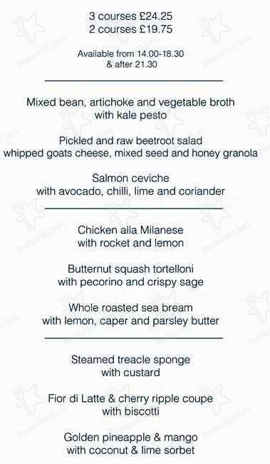 Menu at Le Caprice restaurant, London, 20 Arlington St