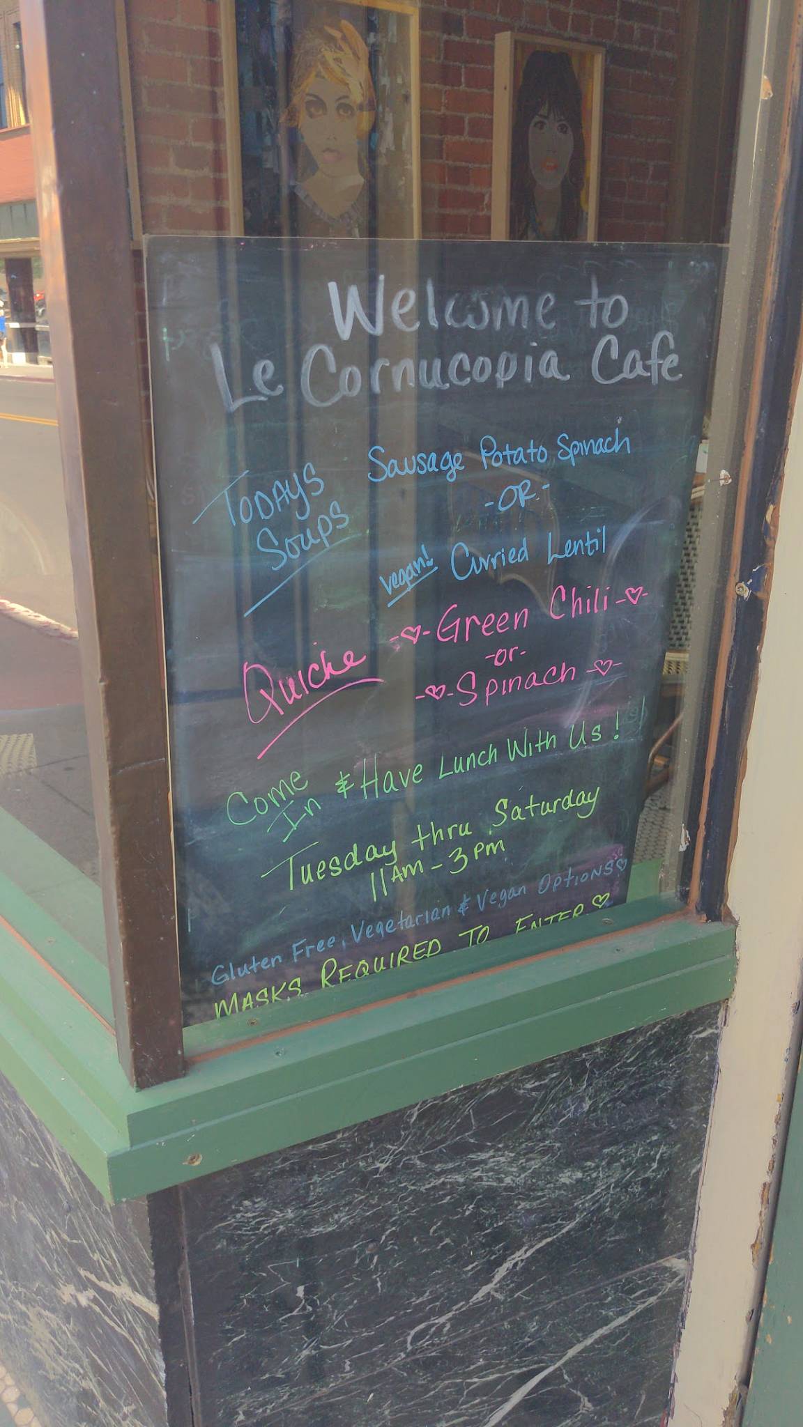Menu at Le Cornucopia Café cafe, Bisbee