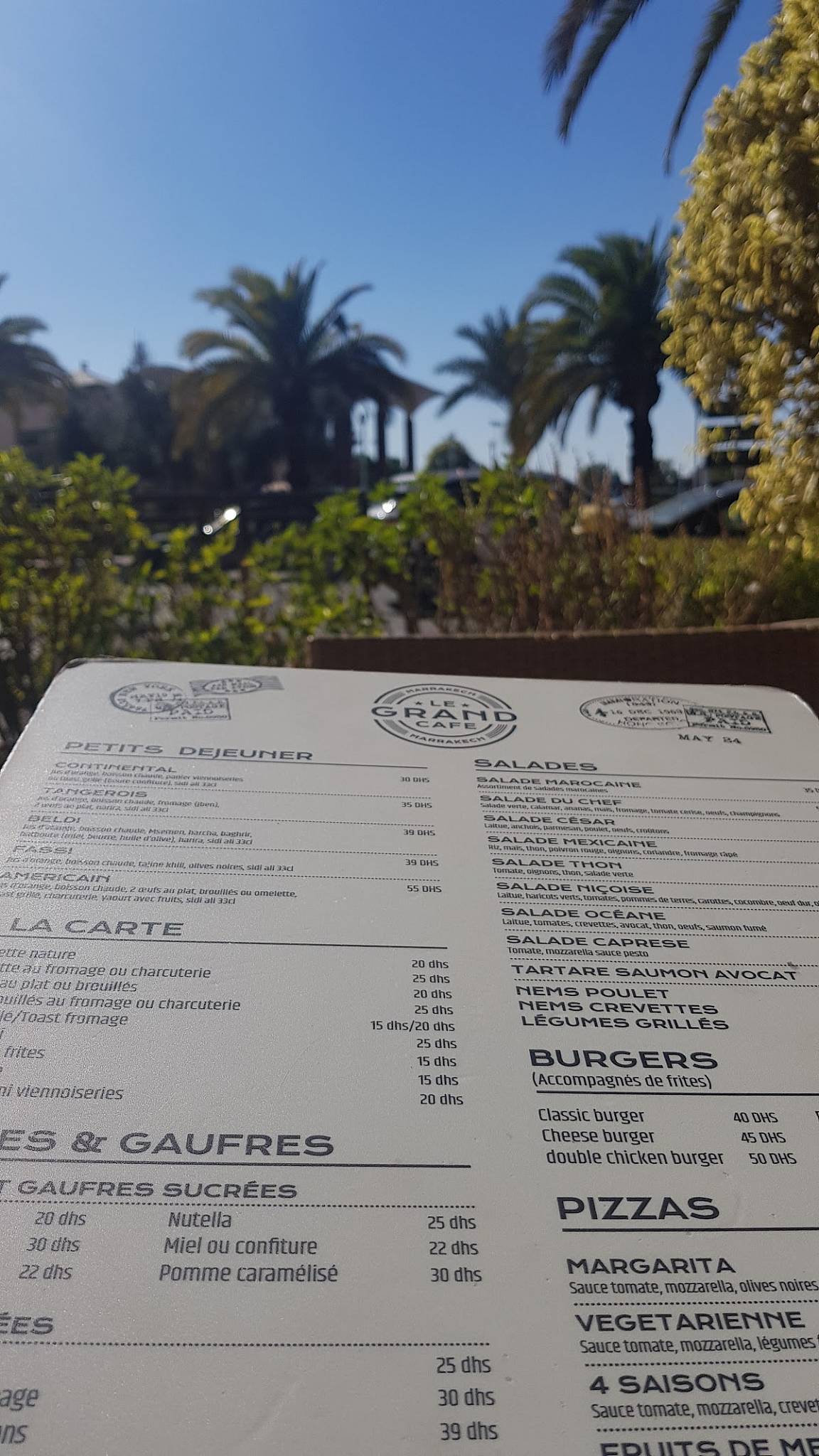 Speisekarte von Le Grand Cafe Marrakech, Marrakesch