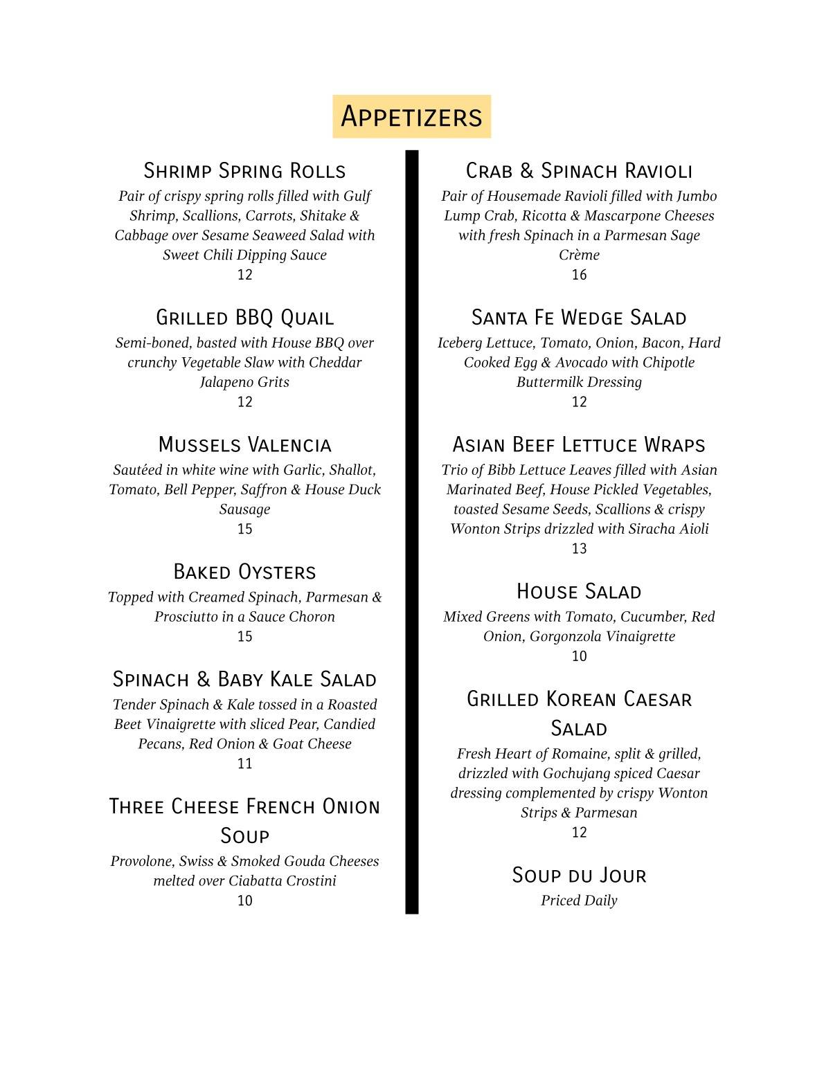 Menu at Legal Assets Craft Food & Spirits restaurant, Easton