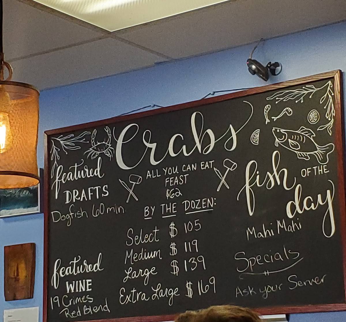 Menu at The Surfing Crab Restaurant and Bar, Lewes, Coastal Hwy