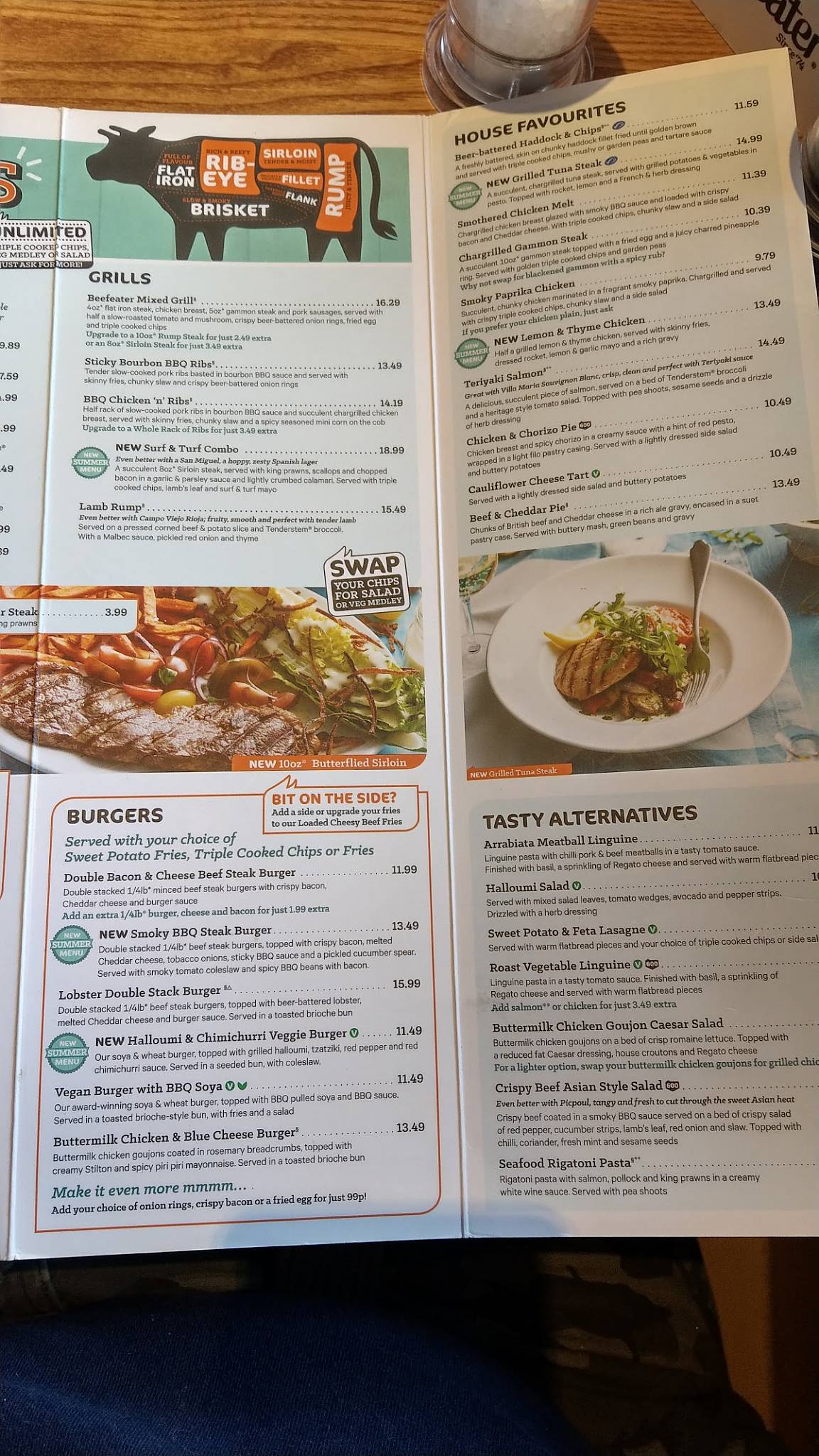 Menu at Liberty Bell Beefeater restaurant, Romford, Mercury Gardens