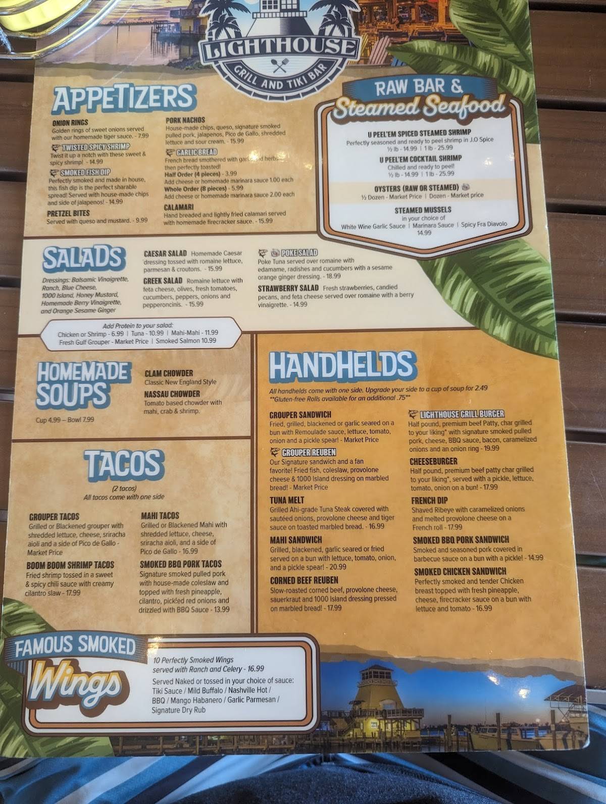 Menu at Lighthouse Grill and Tiki Bar, Englewood