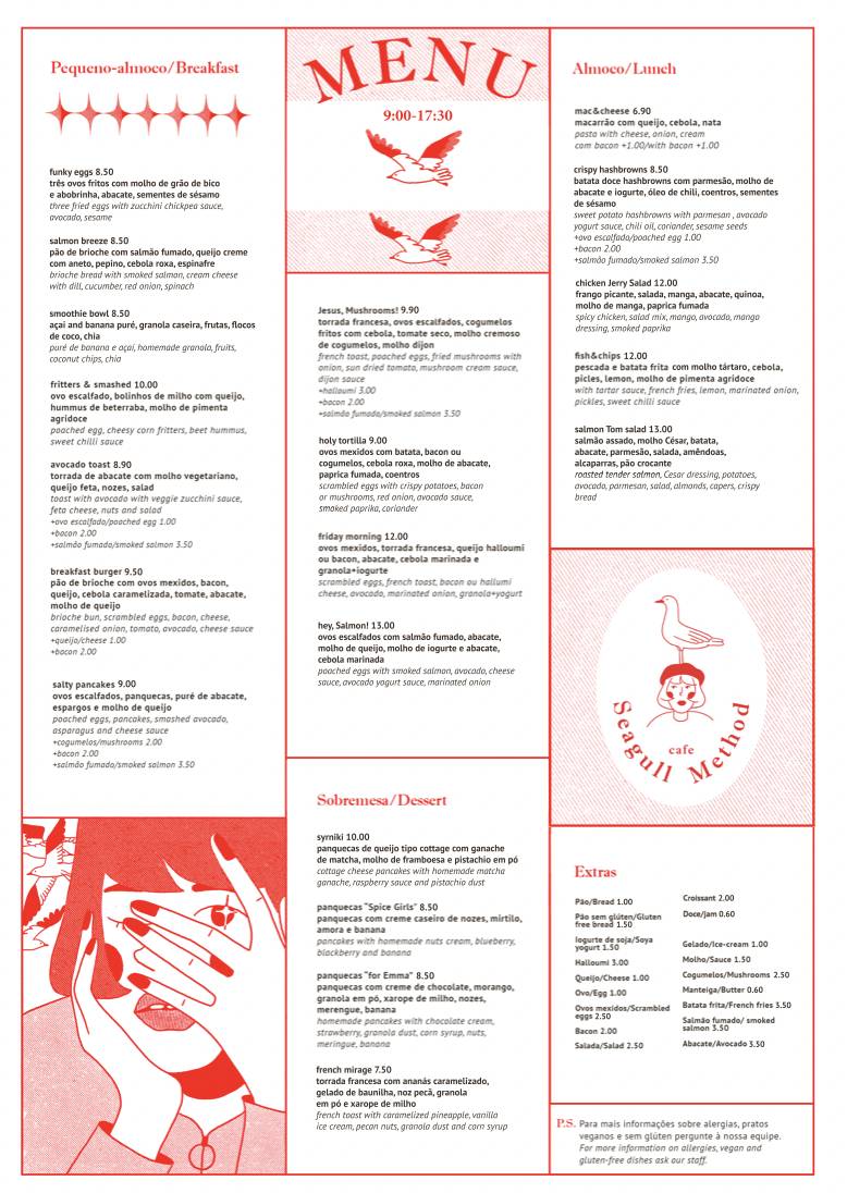 Menu at Seagull Method Cafe, Lisbon