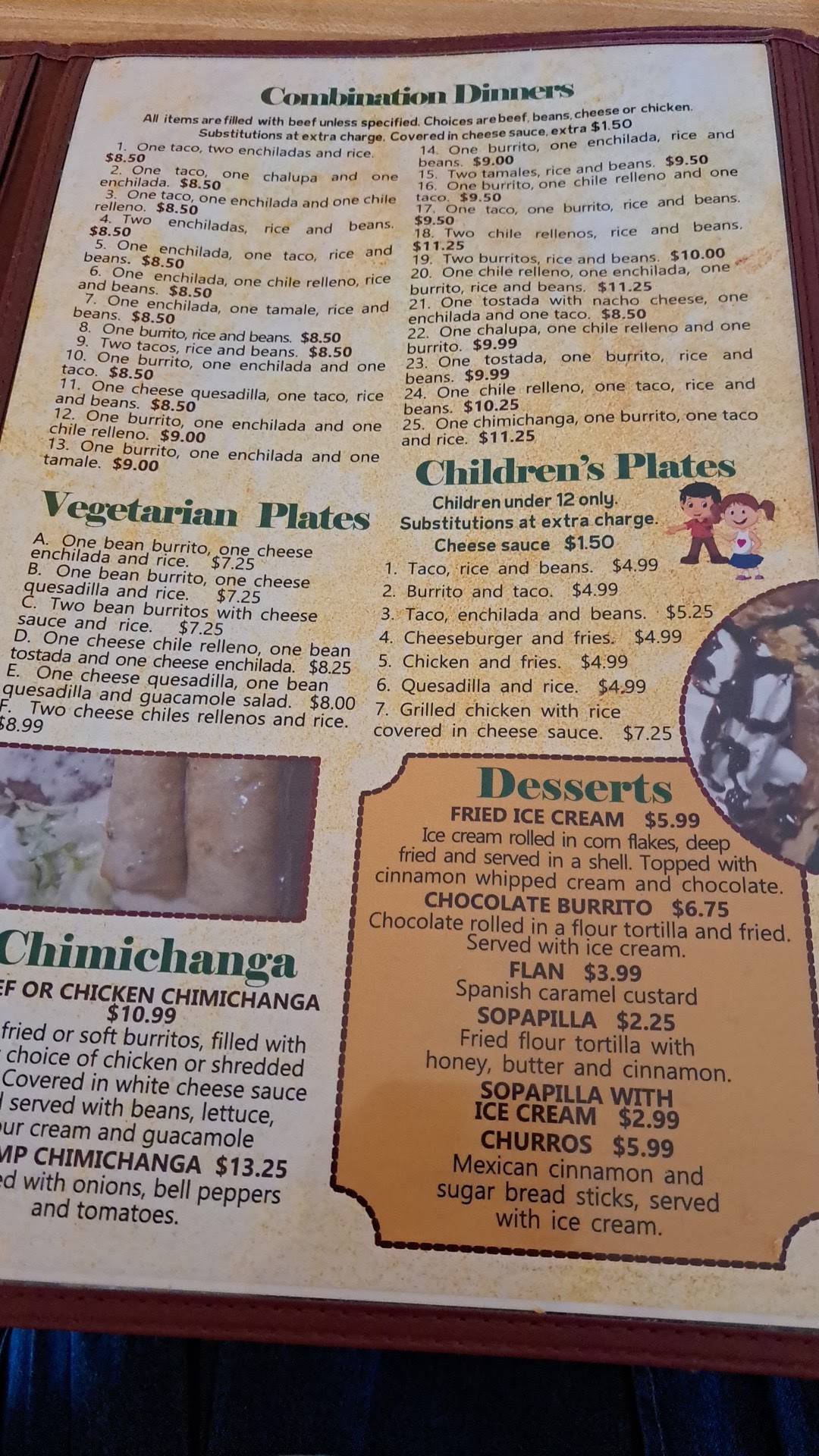 Menu at Lorenzo's Mexican Grille restaurant, Loudon