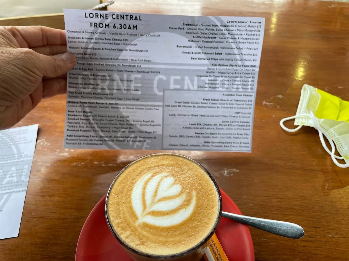 Menu at Lorne Central pub & bar, Lorne