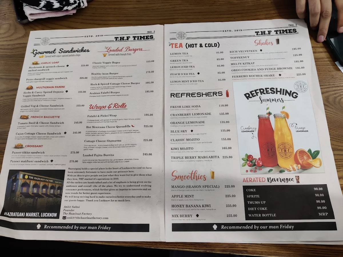 Menu at The Hazelnut Factory - Cafe in Lucknow, Lucknow, Math
