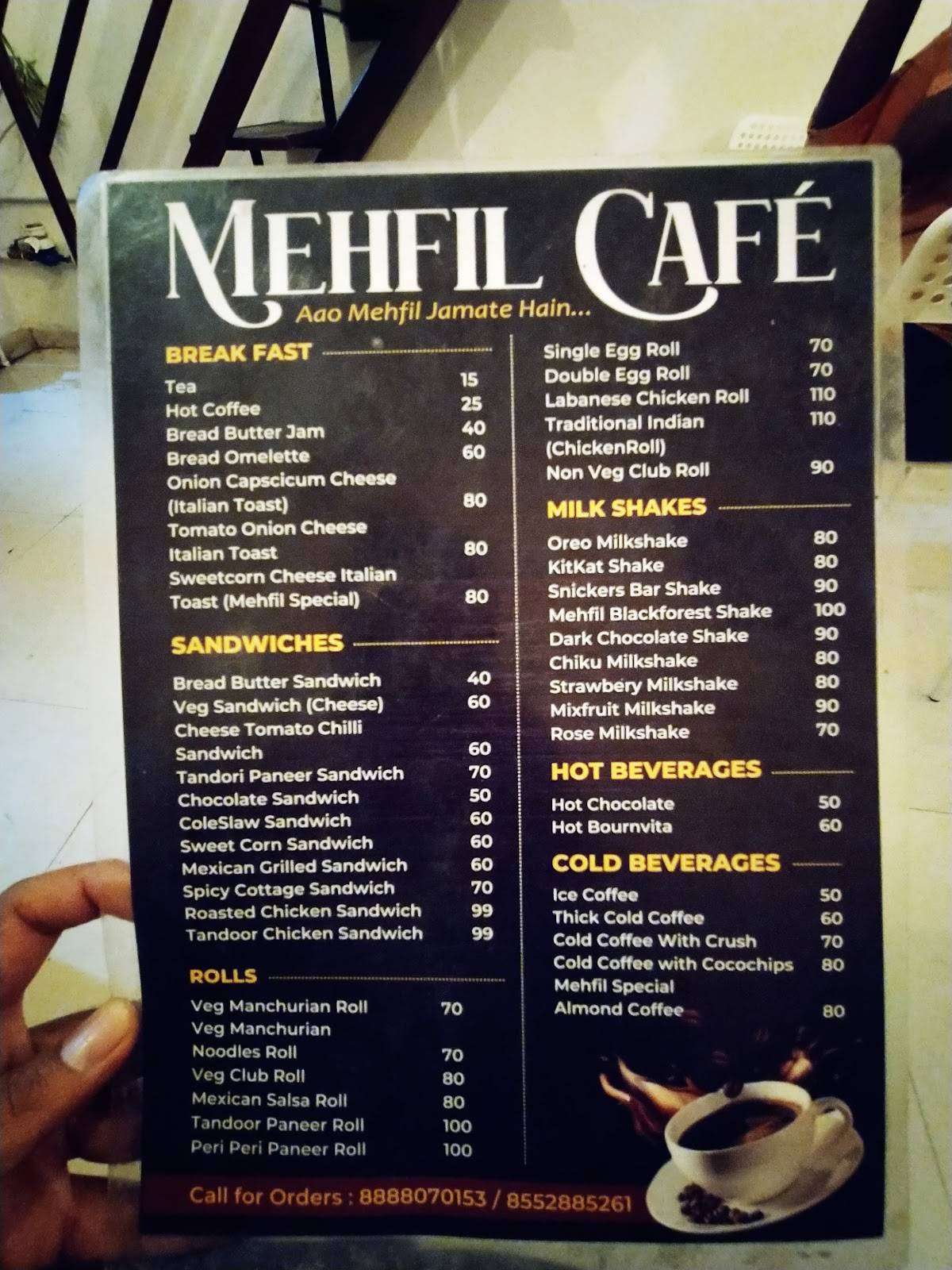 Menu at MEHFIL CAFE, Pune