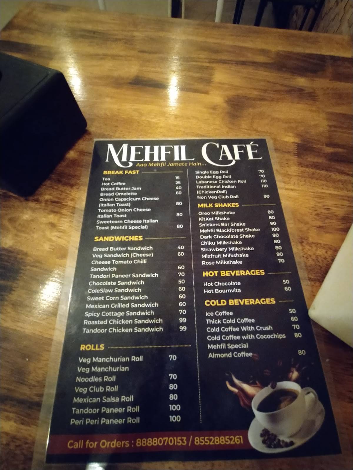 Menu at MEHFIL CAFE, Pune