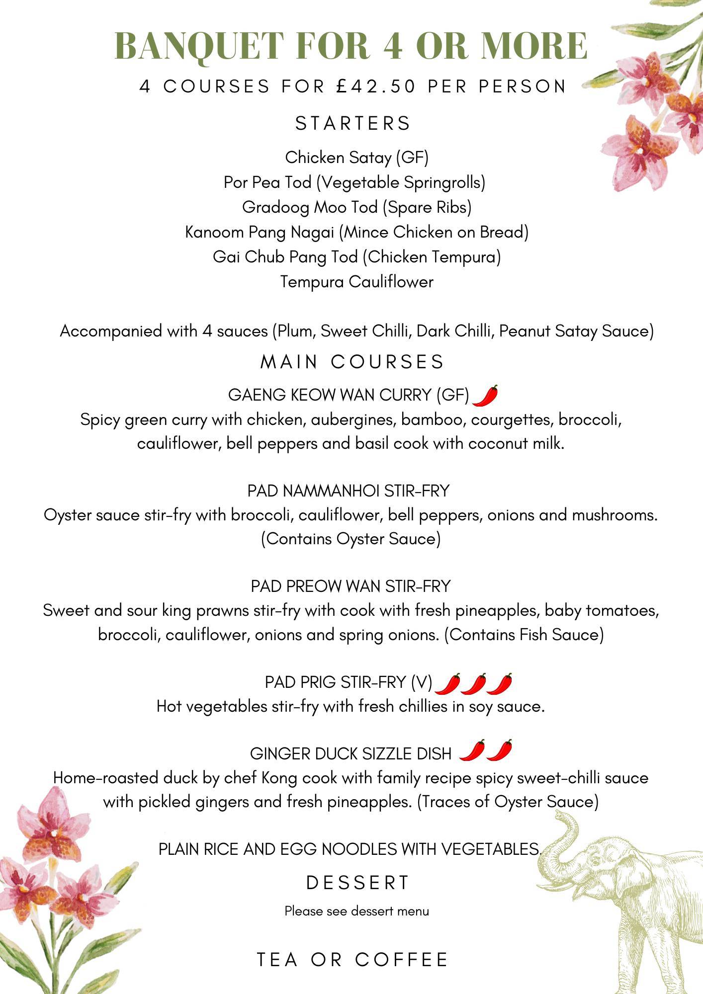 Menu at Mae Ping Thai Dining restaurant, Perth