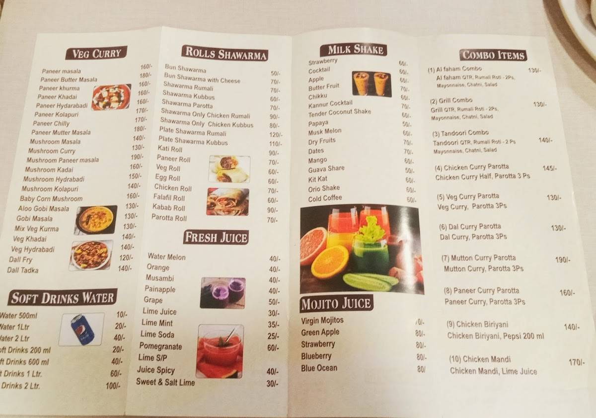 Menu at Malabar Cafe, Bengaluru, 2HJ6+3X4