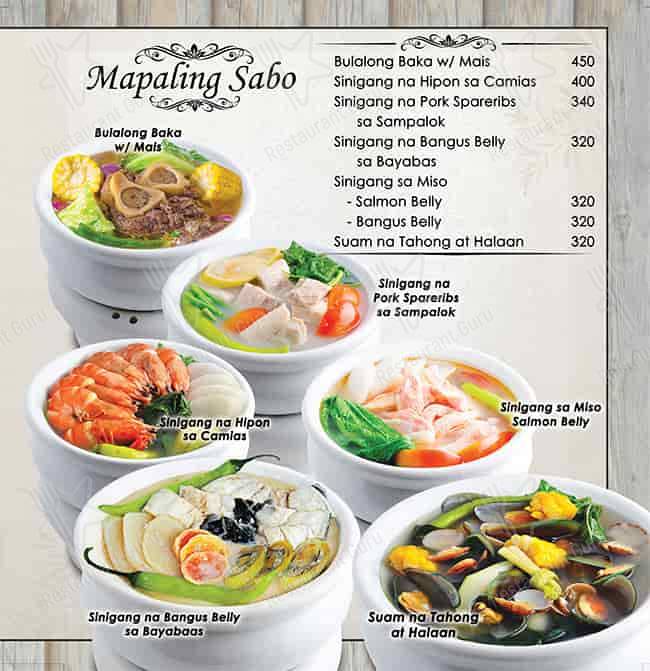 Menu at Mangan restaurant, Quezon City, Ortigas Ave