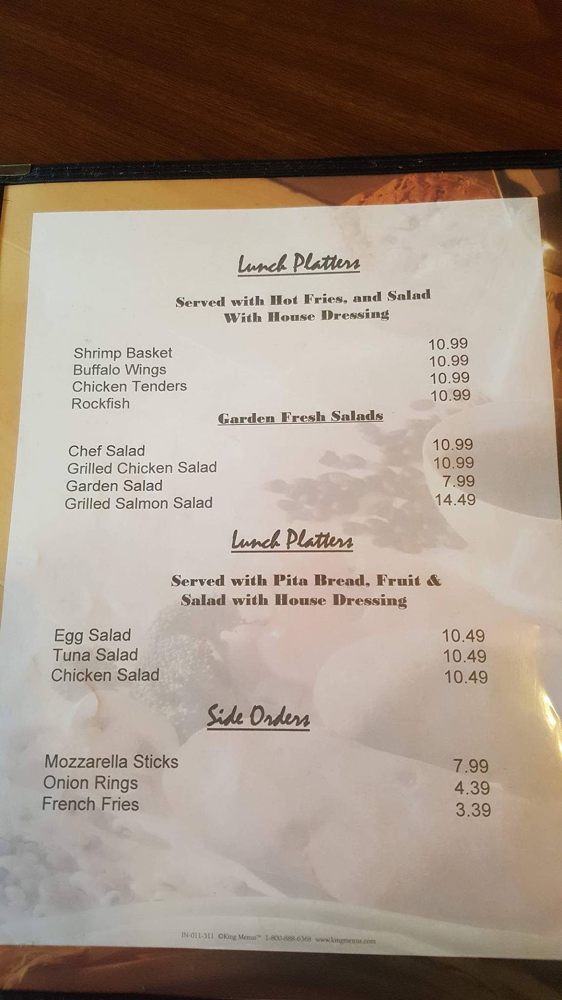 Menu at Marlboro Grille restaurant, Upper Marlboro