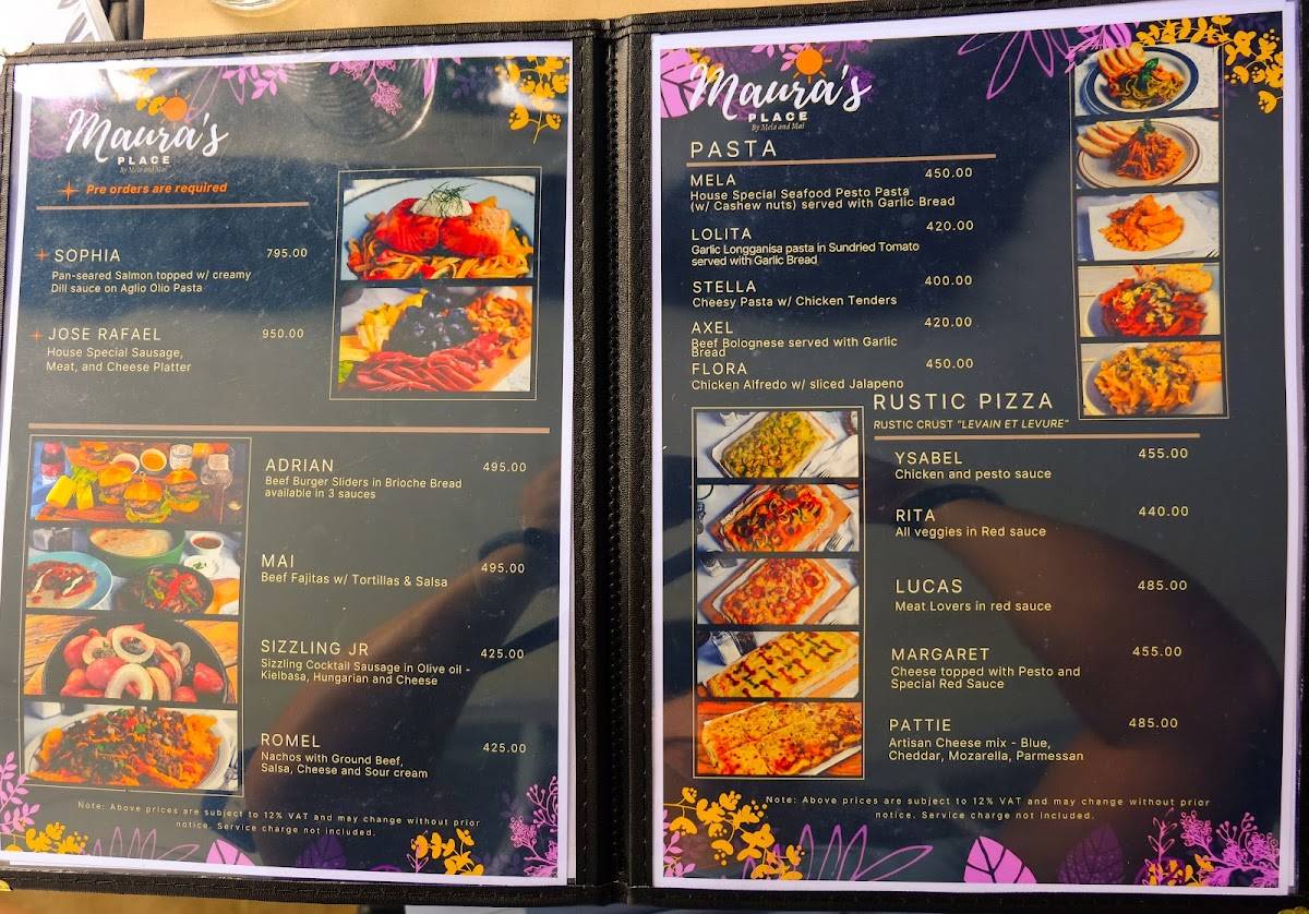 Menu at Maura's Place by Mela and Mai restaurant, Antipolo