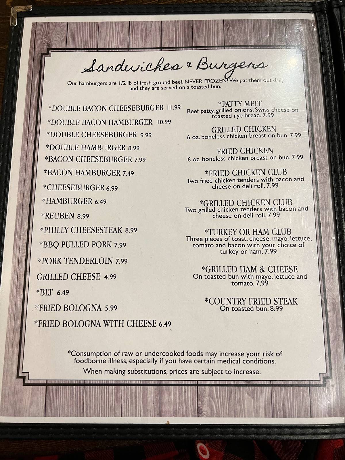 Menu at Johnson's Country Cookin' BBQ, Melbourne
