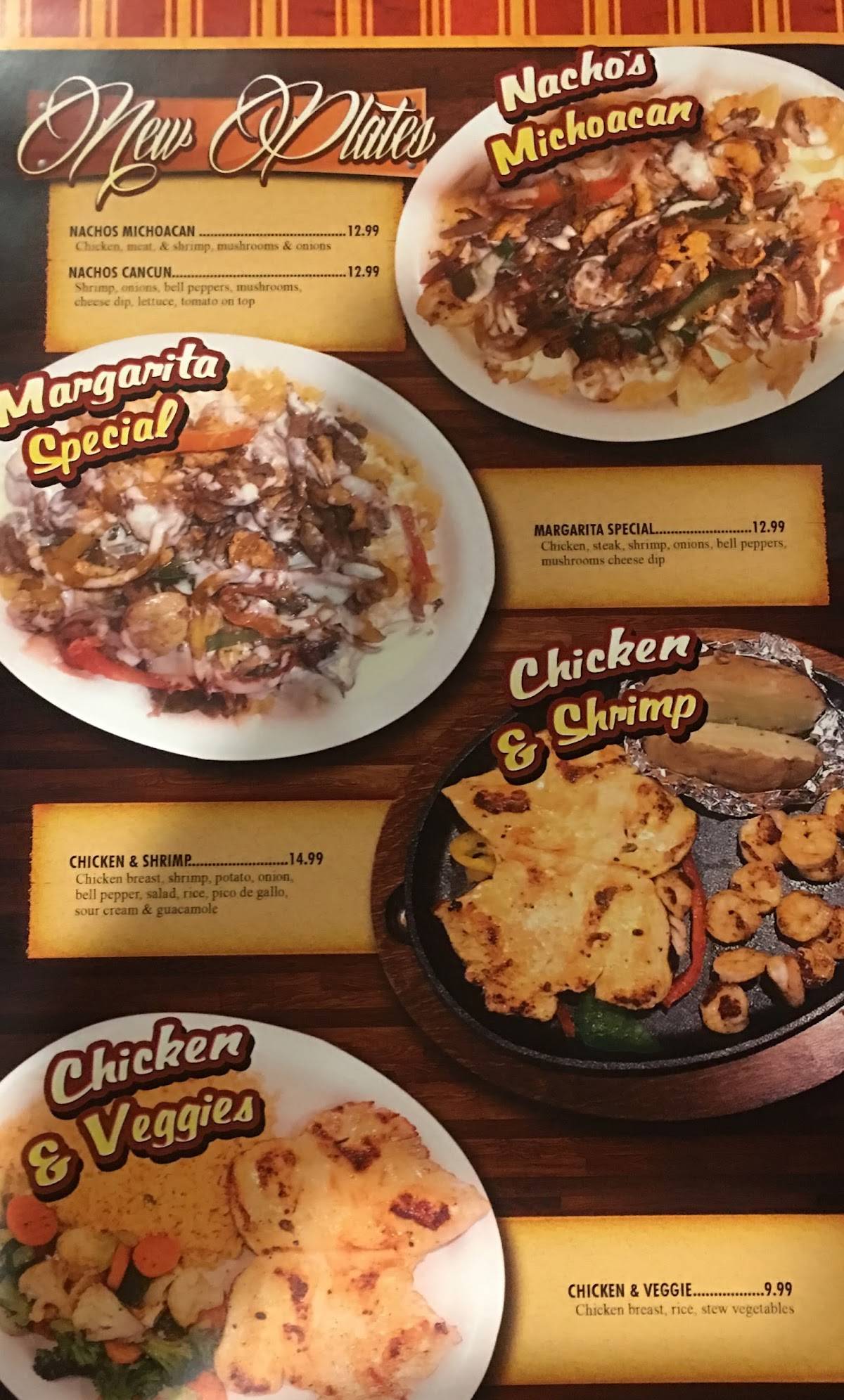 Menu at El Toro Loco restaurant, Memphis, Poplar Ave