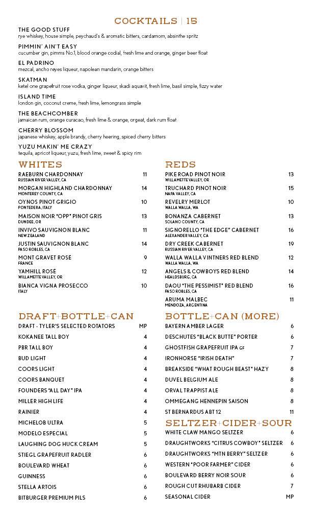 Menu at Mercantile Steak pub & bar, Kalispell