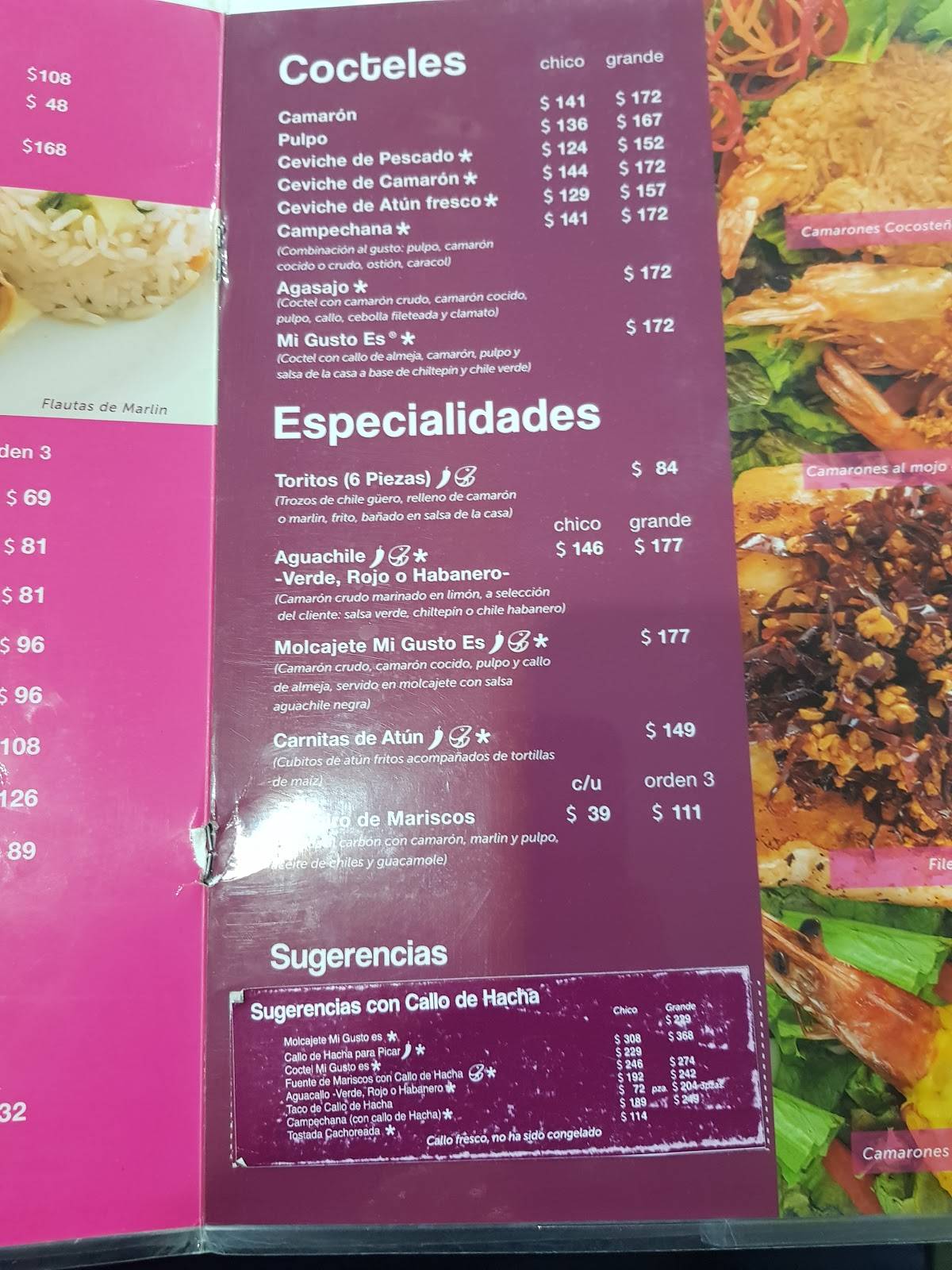 Carta del restaurante Mi Gusto Es, Mexico, Gran terraza coapa Calz ...