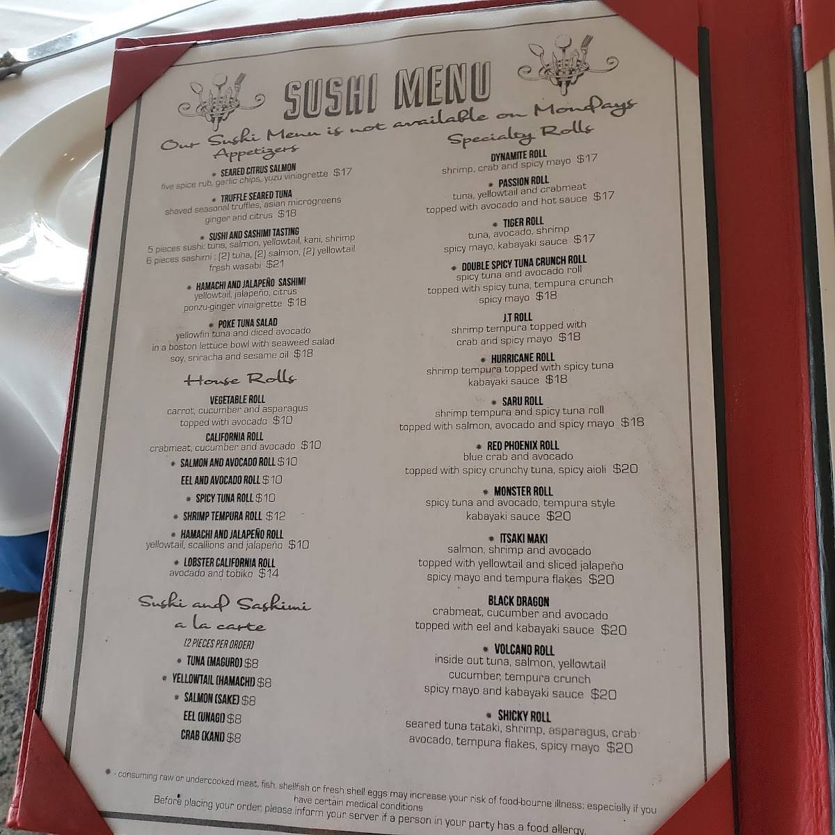 Menu at Mill Pond House steakhouse, Centerport