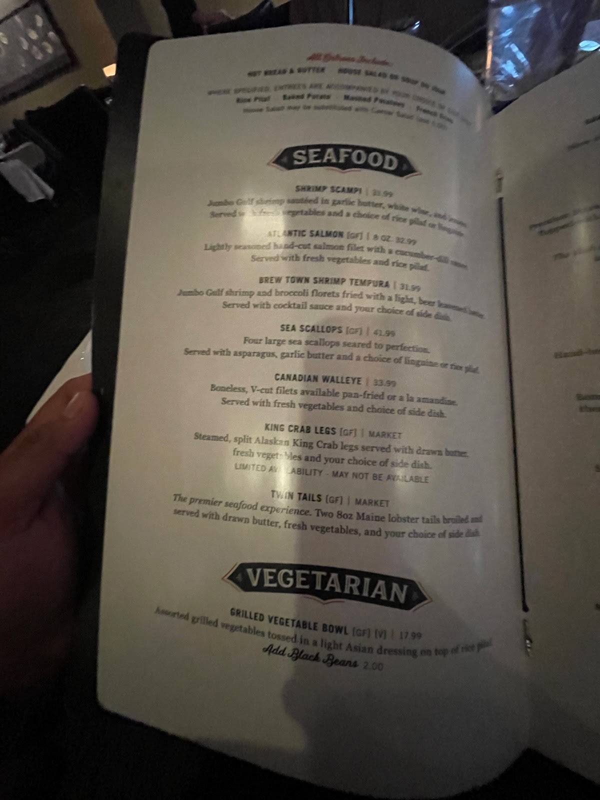 Menu at The Packing House Milwaukee’s Supper Club, Milwaukee