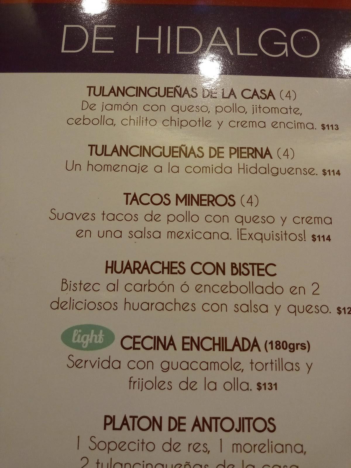 Carta del restaurante Mirage (Suc. Perisur), Pachuca del Soto, Plaza ...