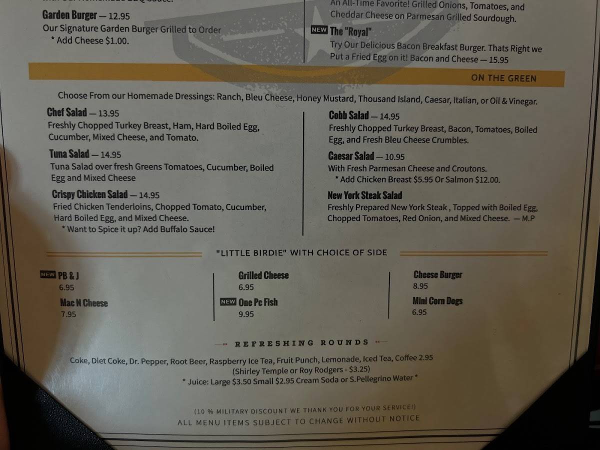 Menu at Missy's Place 15th Hole Bar and Grill, Aguanga