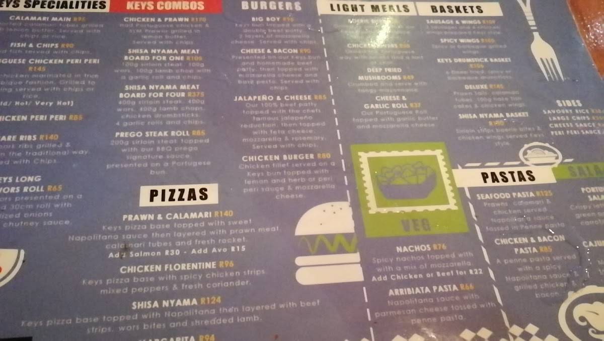 Menu at Mojo’s on Davenport restaurant, Durban