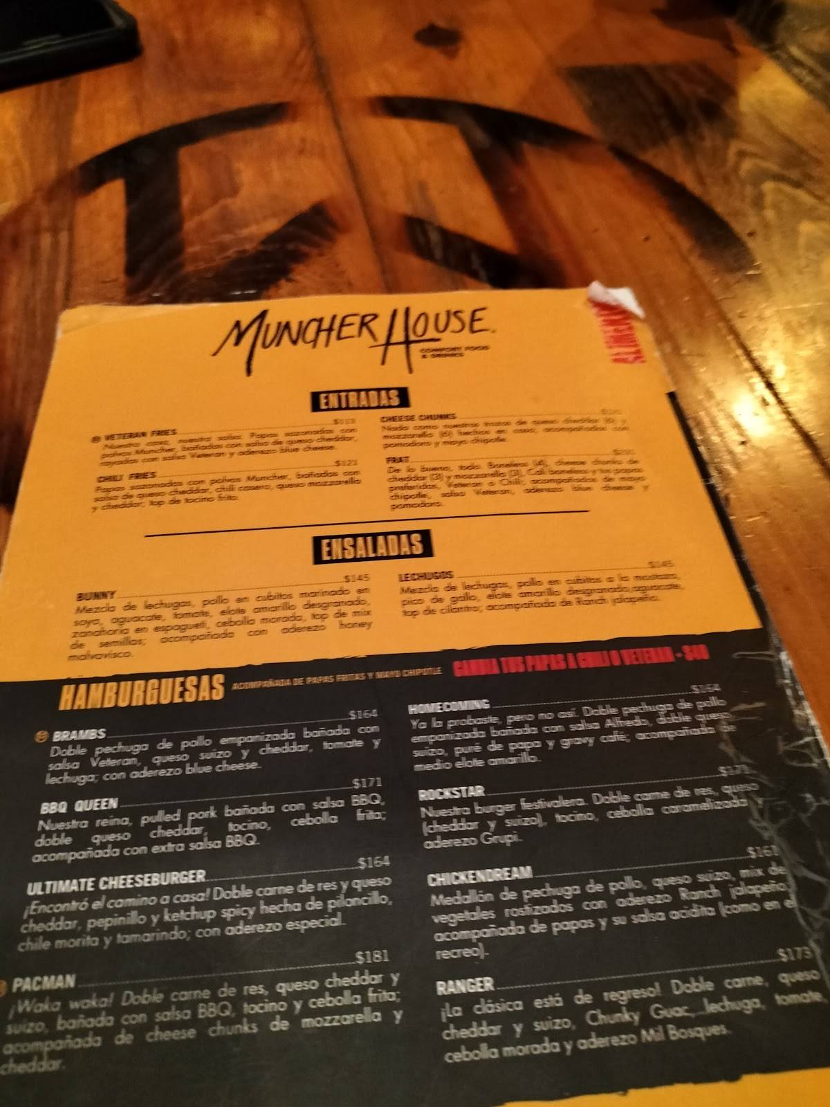 Carta del restaurante Muncher House San Jerónimo, Monterrey, Blvd. Rogelio Cantú Gómez 1000
