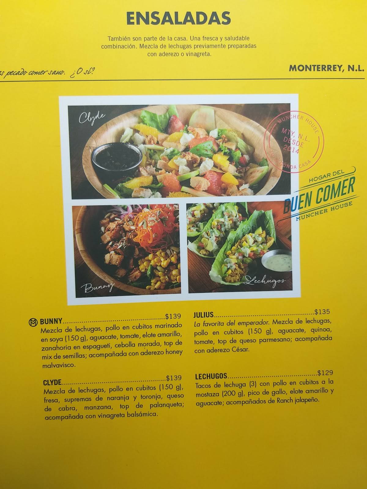 Carta del restaurante Muncher House San Jerónimo, Monterrey, Blvd ...