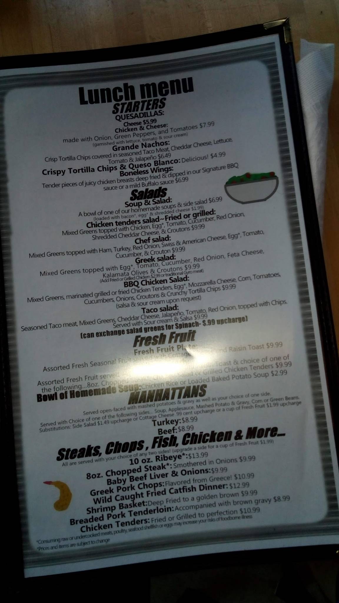 Menu at By Hand and Fork restaurant, Muncie