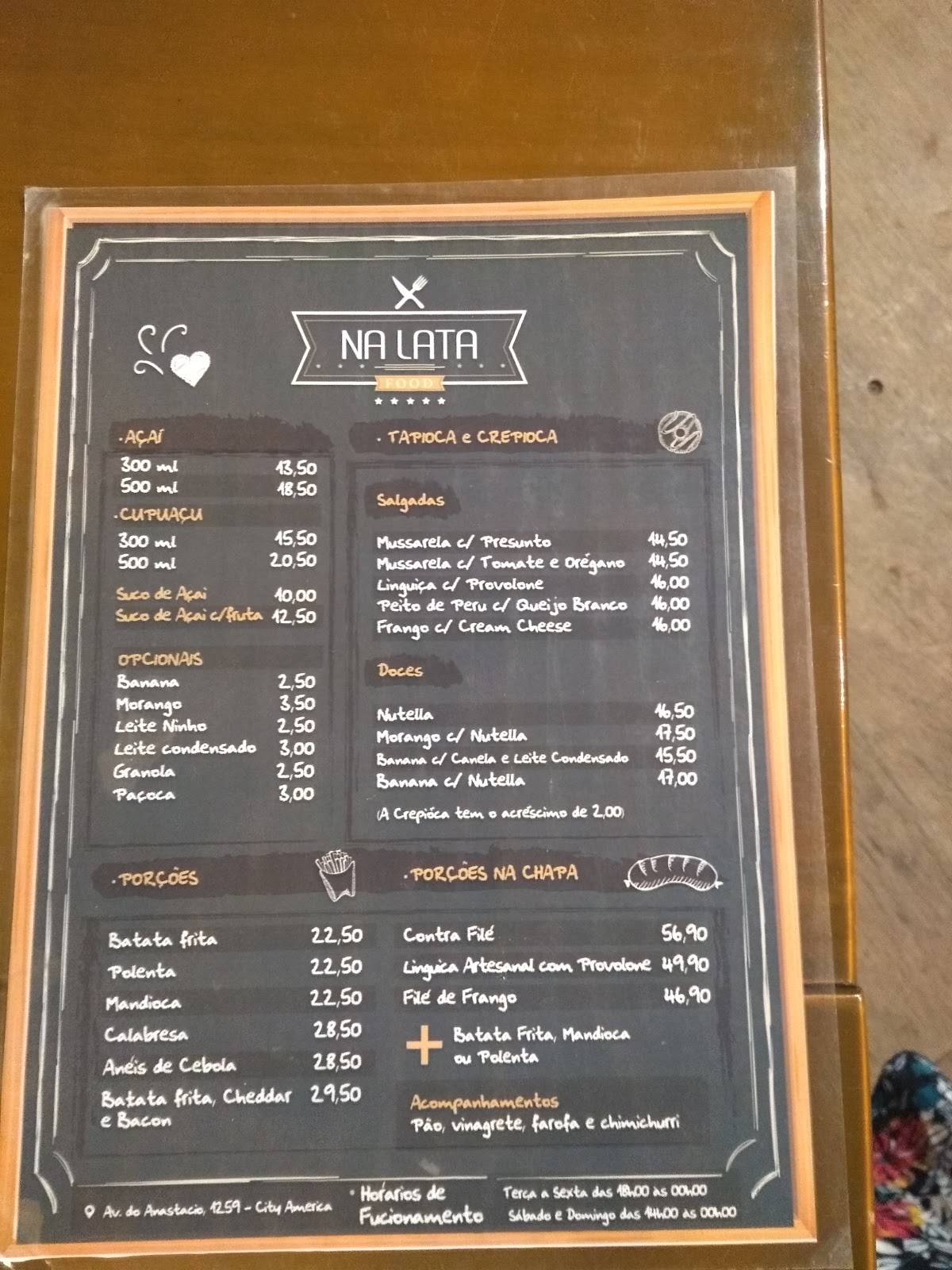Menu em Na Lata Food pub & Bar, São Paulo
