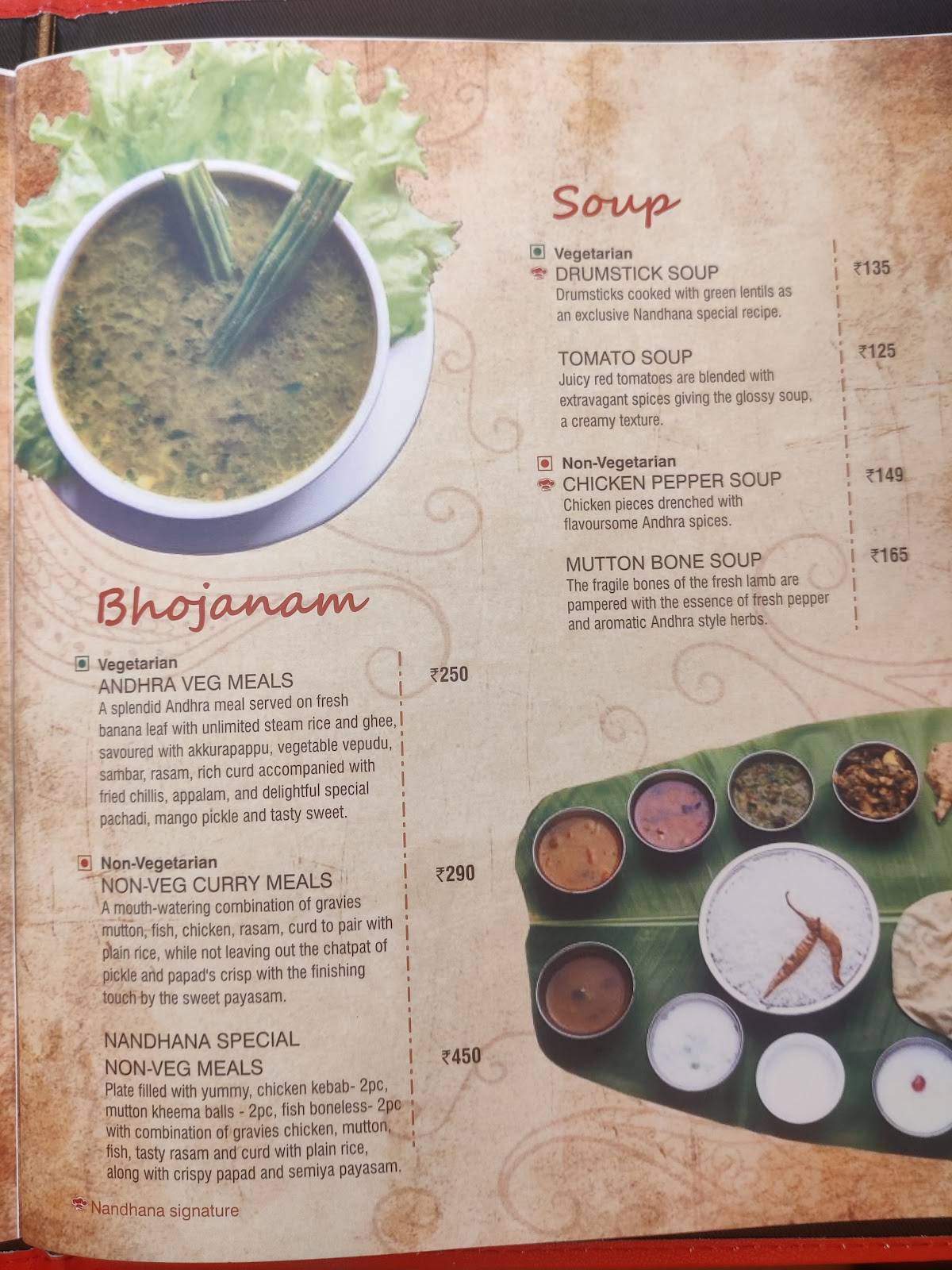 Menu at Nandhana Palace - Andhra Style Restaurant - Velachery, Chennai