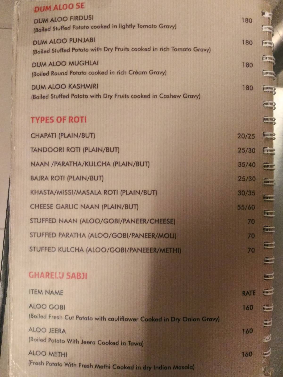 Menu at Hotel Rama Heritage Pure Veg Restaurant, Nashik
