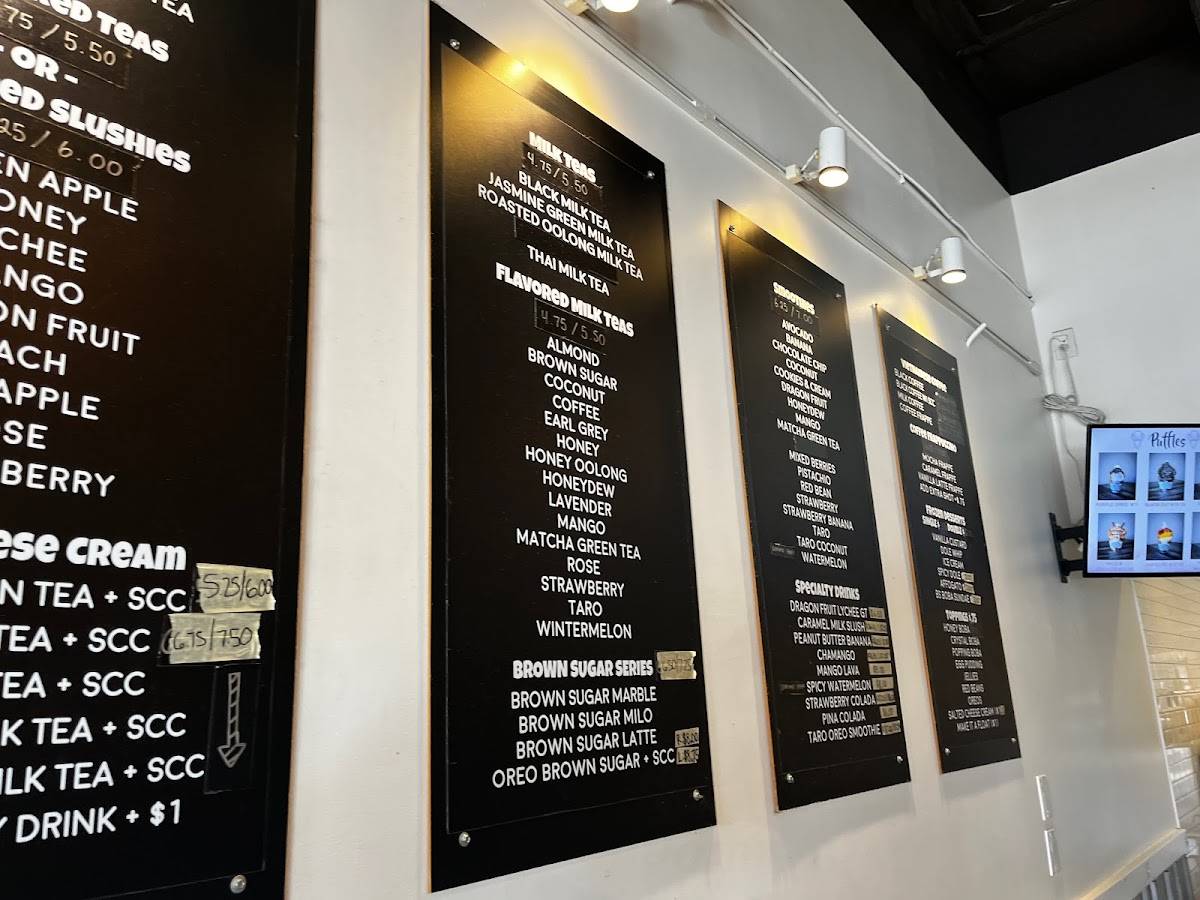 Menu at Boba Bar and Desserts, National City
