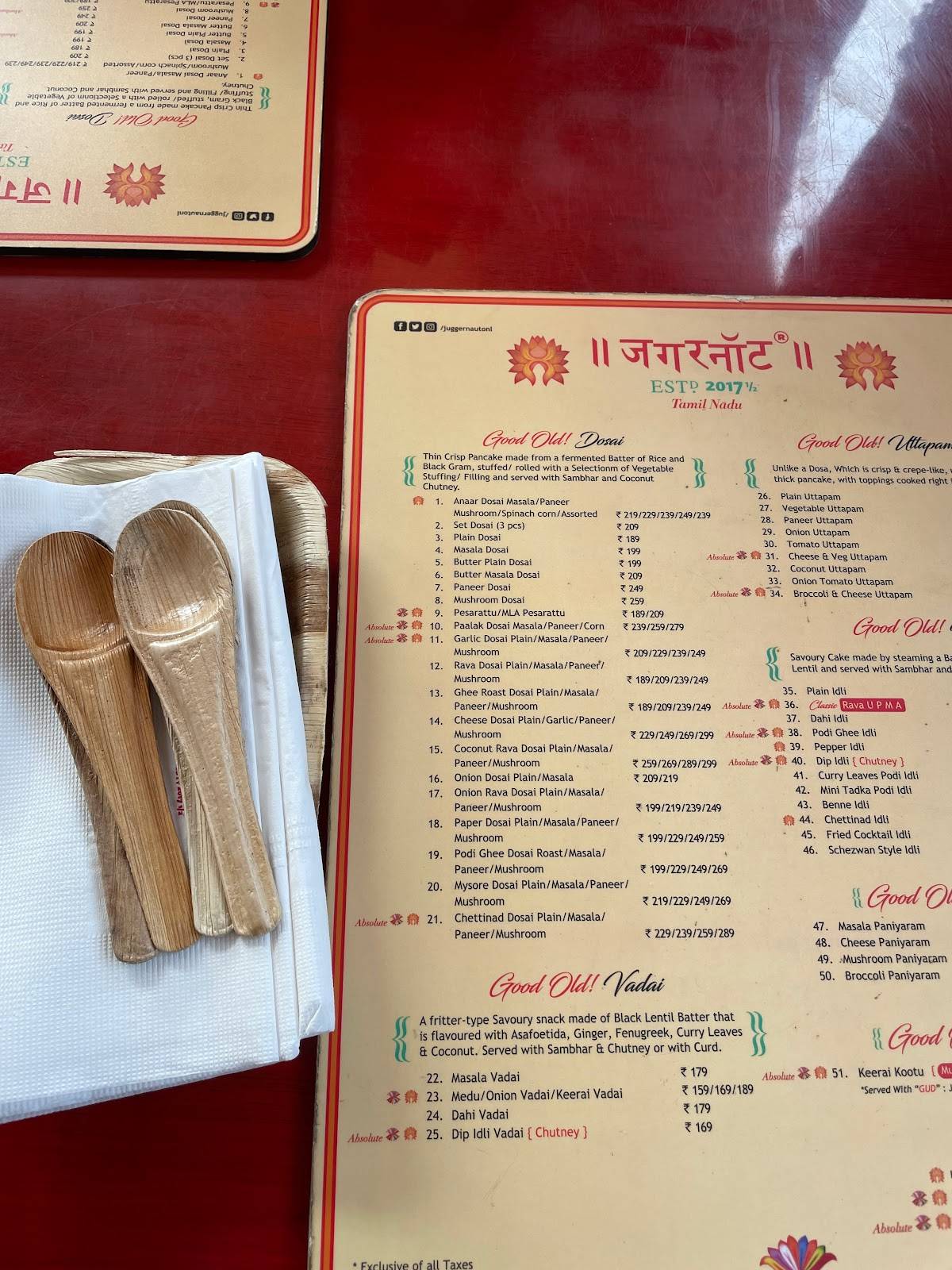 Menu at JUGGERNAUT, Barakhamba Road, New Delhi, Barakhamba Rd