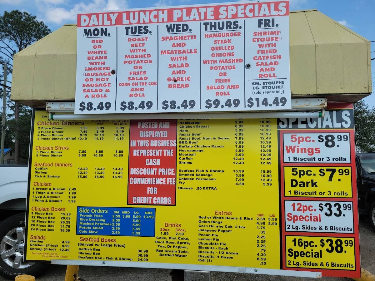 Menu at Chubbie's Fried Chicken fast food, New Orleans