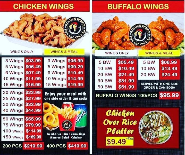 Menu at GOLDEN WINGS FISH & CHICKEN THE BEST CHICKEN IN TOWN restaurant ...