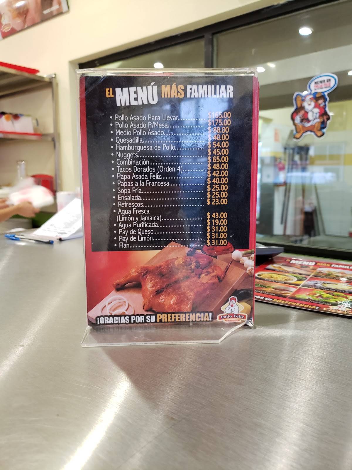 Carta del restaurante Pollo Feliz, Nuevo Laredo