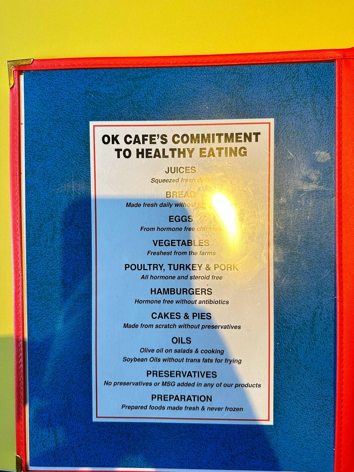 Menu at OK Cafe, Atlanta