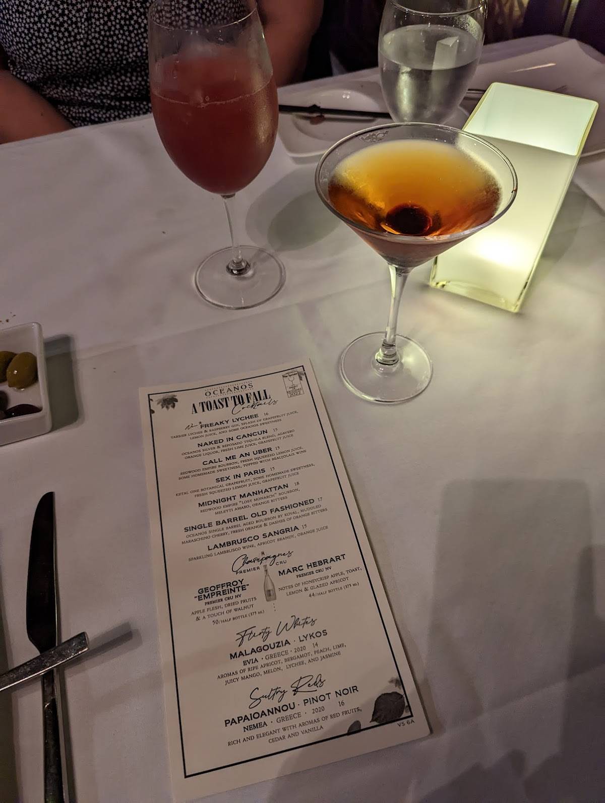 Menu at Oceanos Oyster Bar & Sea Grill, Fair Lawn