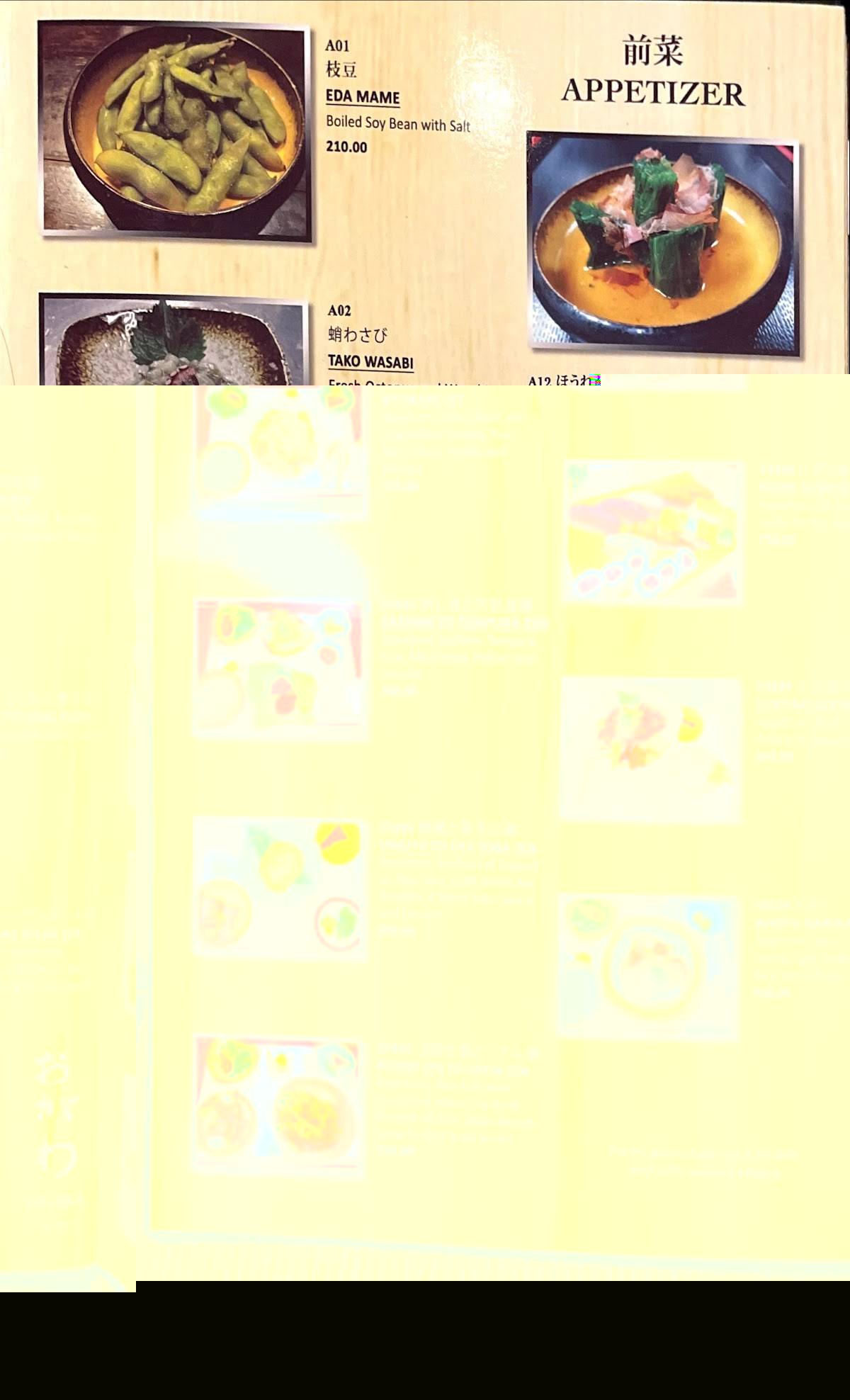 Menu at Ogawa restaurant, Taguig, The Fort Strip