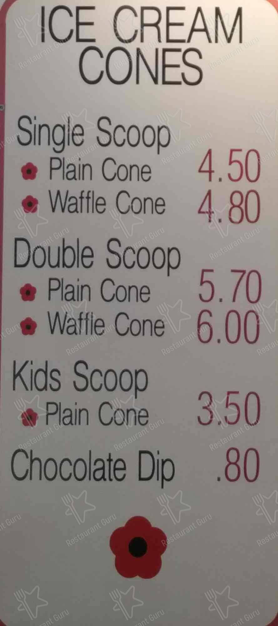 Menu at Ollies Ice Cream & Eatin' House desserts, Auckland