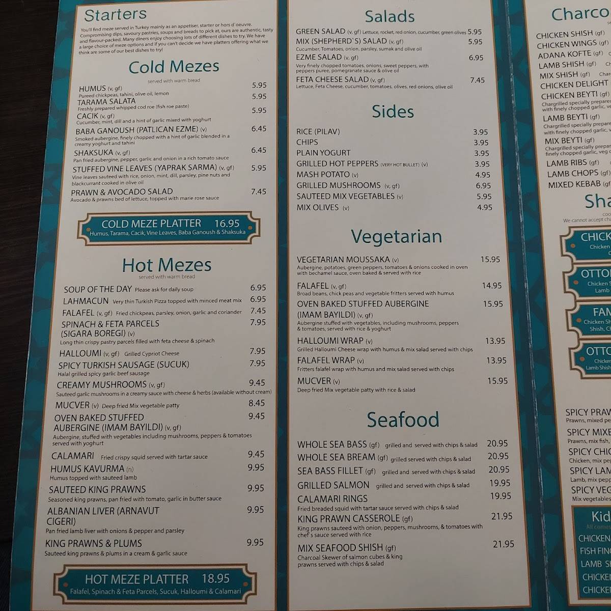 Menu at Ottoman Kitchen - Turkish Restaurant, Southampton