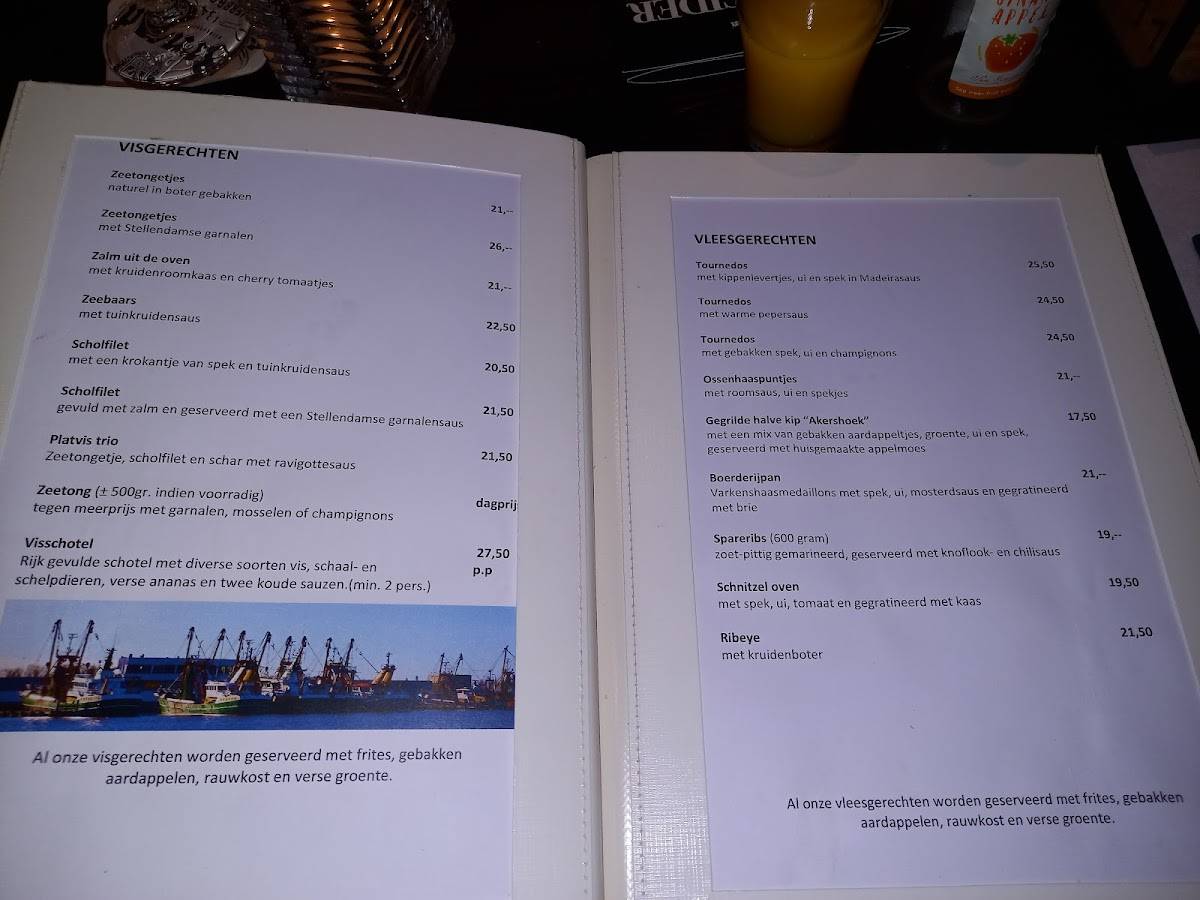 Speisekarte von Hotel Café Restaurant Akershoek, Ouddorp