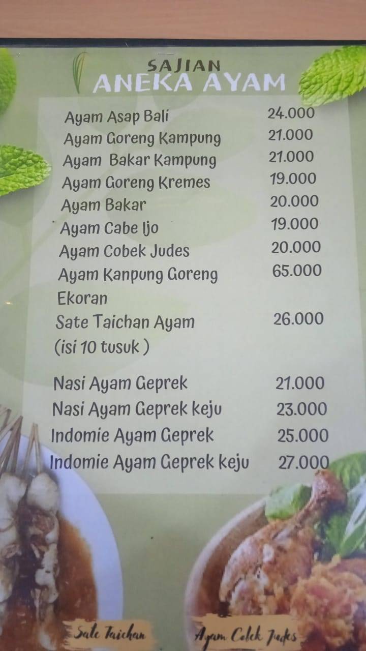 Menu at Padi Padi Restoran restaurant, Indonesia