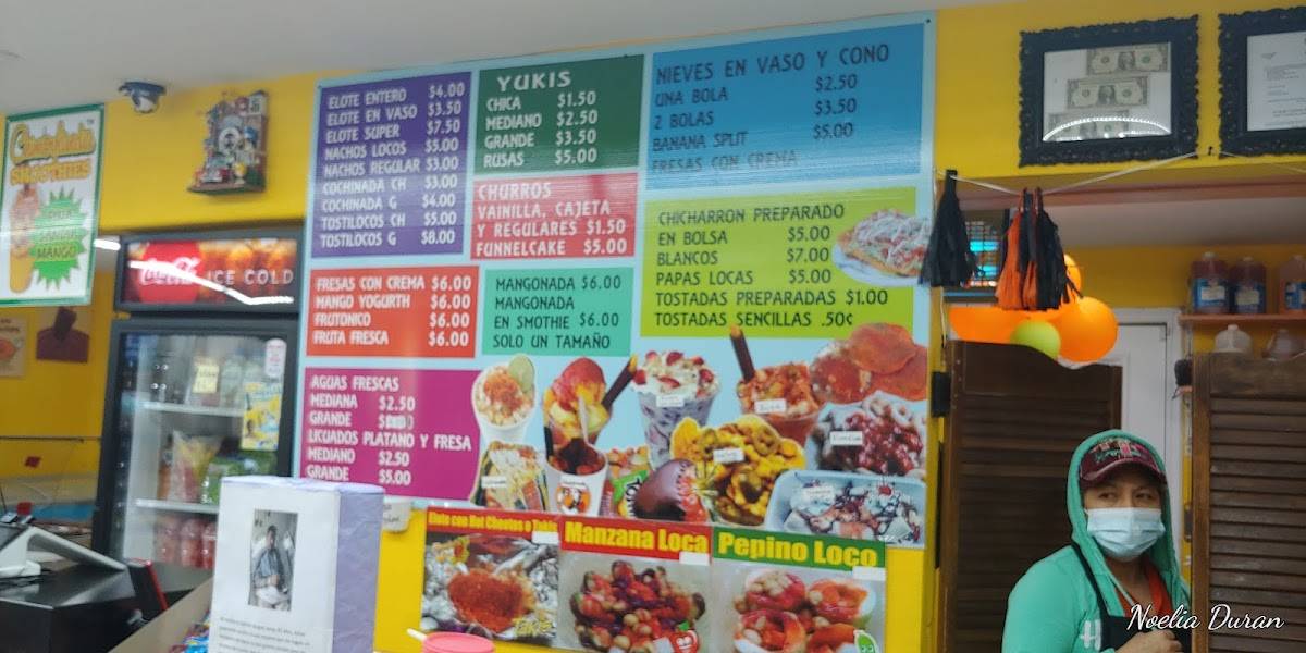 Menu at Paleteria La Mexicana restaurant, Fort Worth