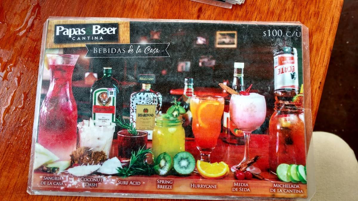 Menu at Papas & Beer pub & bar, Ensenada