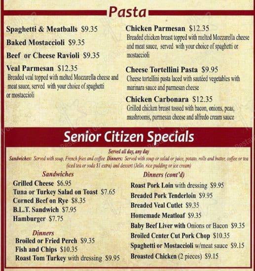 Menu at Pappas Restaurant & Lounge, Alsip